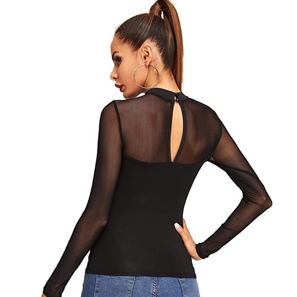 ROMWE | Tops | Slim Fit See Through Mesh Top | Poshmark